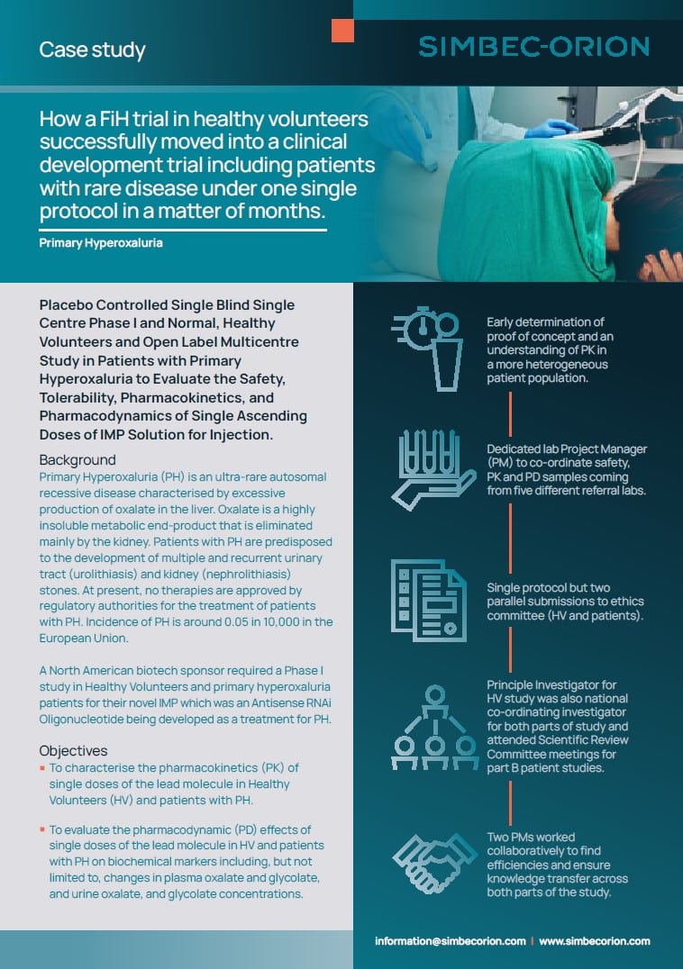Primary Hyperoxaluria: Umbrella Study Design for FiH Trial Including HV ...